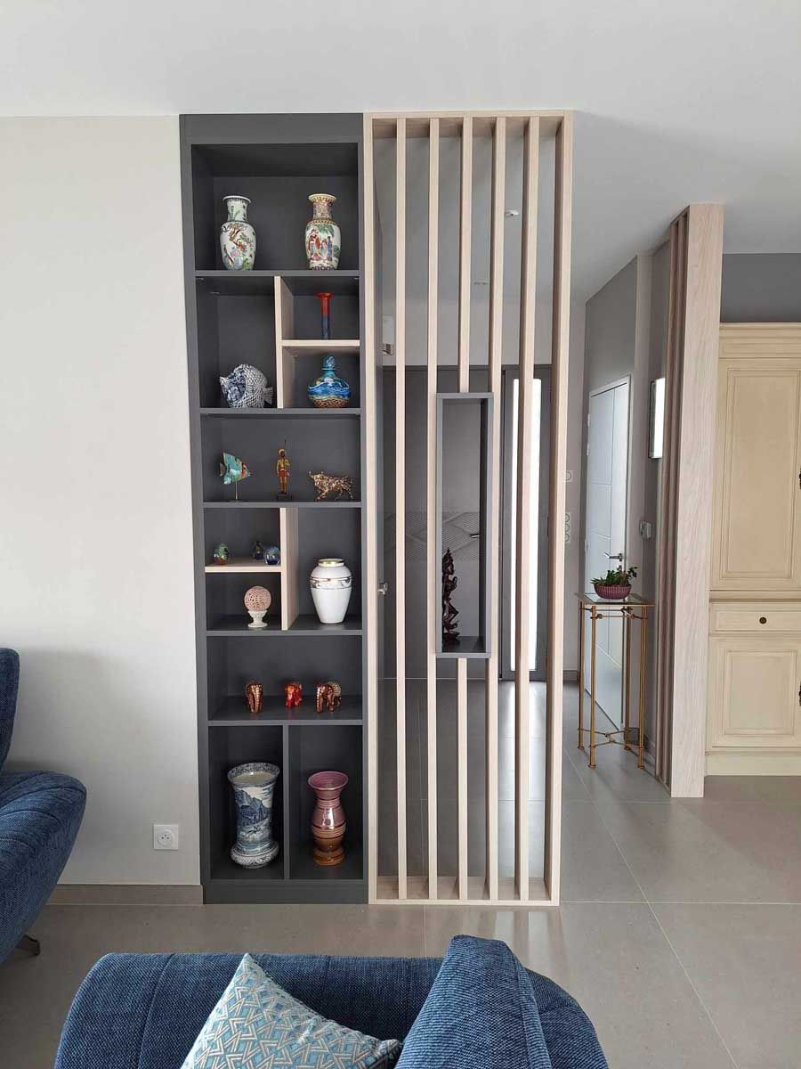 Séparation des espaces claustras bois sur mesure Meldim Agencement Pornic